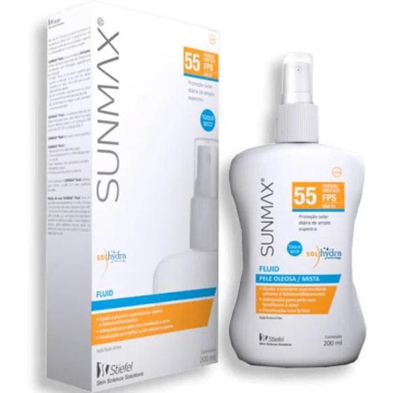 Protetor Solar Sunmax Fluid Pele Oleosa e MistaFPS55 200 ML - Protetor ...