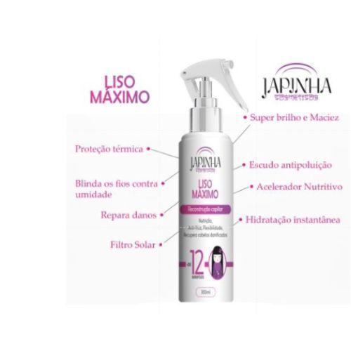 Protetor Térmico Liso Máximo 300ml Japinha Reconstrutor Capilar ...
