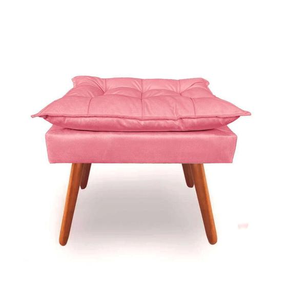 Puf, Puff Para Sala Opala Pé Palito Suede Rosê Para Camarim - Decore ...