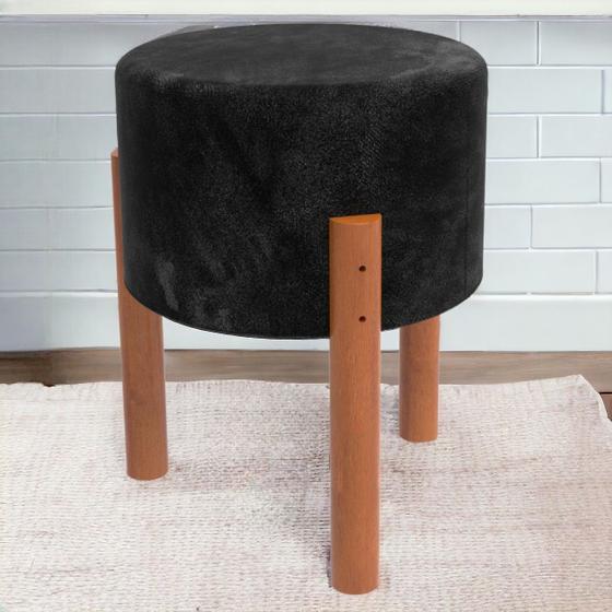 Pufe Redondo Estofado Macio Estrutura Reforçada Banqueta - Potente ...