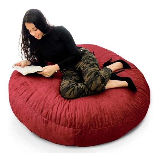 Pufe Suede Almofadao Nuvem Redondo 100x20 C Enchimento - REDESUL ...