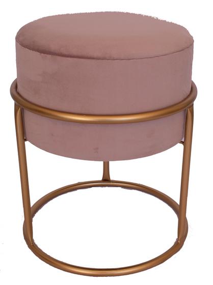 Puff Argola Rosa Com Armação Cobre, Banqueta Decorativa - MRS Store ...