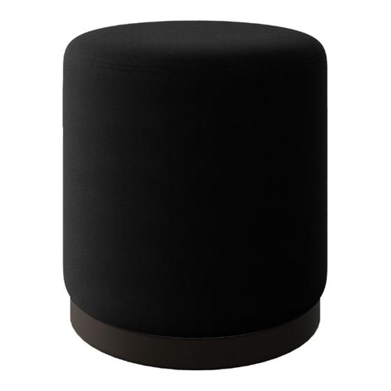 Puff Banco Decorativo Orgânico Living Redondo Marí 41x46cm Veludo Preto ...