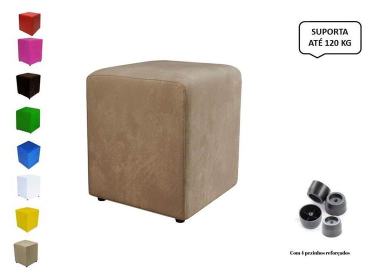 Puff Banquinho Banqueta Cubo Quadrado Decorativo Para Sala e Quarto ...