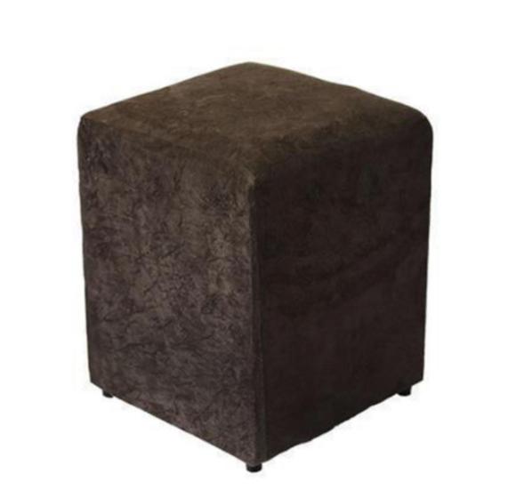 puff banquinho quadrado decorativo suede marrom - Dmais Decor - Puffs ...