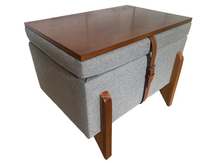 Puff baú flex com mesa de centro 60x40 cm linho cinza - DODE ESTOFADOS ...
