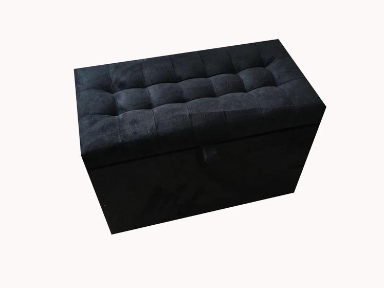 Puff baú retangular para sala, quarto c/ pistão á gás - preto - NEGROMONTE STORE - Puffs ...