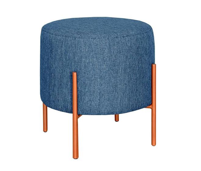 Puff Carol Pufe Decorativo Pé Metal - Bella Decor Estofados - Puffs ...