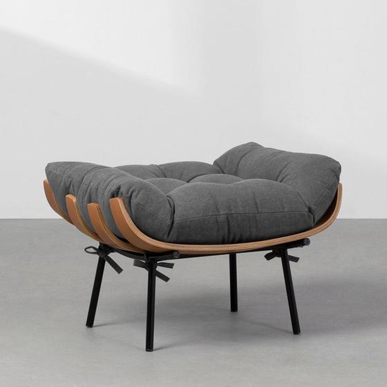 Puff Costela Lona Locomotiva - Granizo - Abra Casa - Puffs - Magazine Luiza