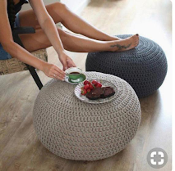 Puff croche moderno redondo - MAXXI FIOS - Puffs - Magazine Luiza