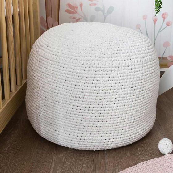 Puff de Crochê Cru - Lilibee - Puffs - Magazine Luiza