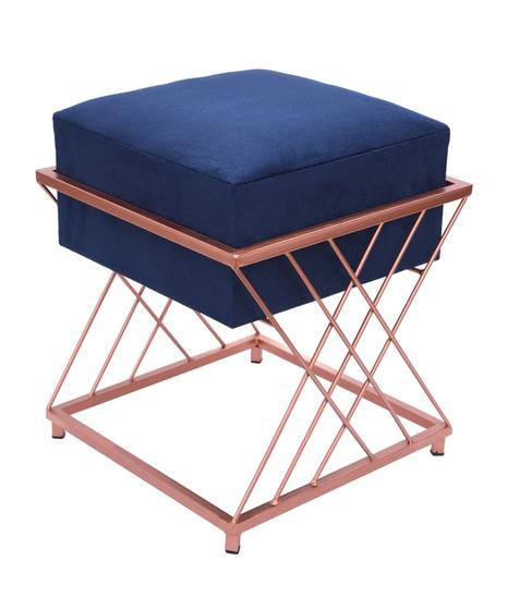 Puff De Ferro, armação Rose Gold, Banqueta, Quadrado, Sala, Decorar ...