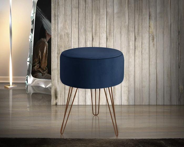 Puff Decorativo Lady com pé de ferro - DULLAR Móveis - Puff Decorativo ...