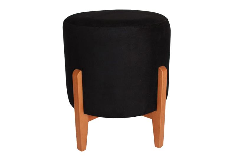Puff Decorativo Preto Thor Luxo Preto Base Madeira Maciça - Rajo Móveis ...