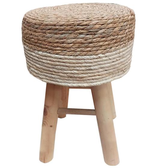 Puff Phi 44 cm (Altura) Fibra Natural e Madeira - Or Design - Puffs ...