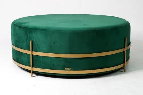 Puff Redondo Michelangelo 90cm Para escritório/recepção/casa Veludo ...