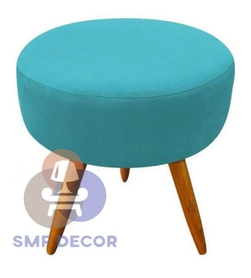 Puff Redondo Pés Palito Azul Turquesa SMF DECOR - Puffs - Magazine Luiza