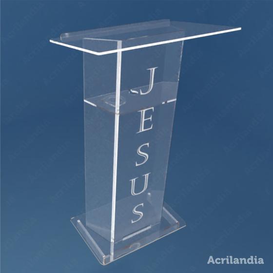 Púlpito de Acrílico para Igrejas c/ Gravação JESUS - AcriHouse Acrílico ...