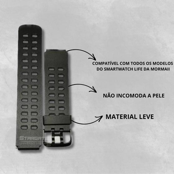 Pulseira em Silicone para Smartwatch Mormaii Life Molife Original + Nota fiscal - Pulseira para ...