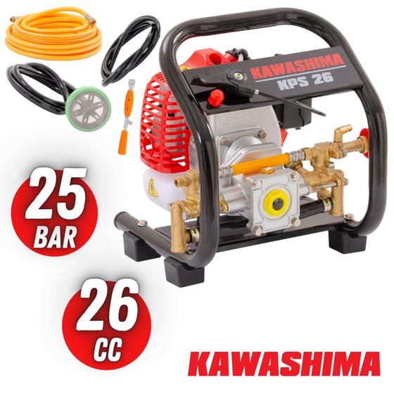 Pulverizador Agrícola Kawashima KPS26 Motor Estacionário 25bar 26cc Com ...