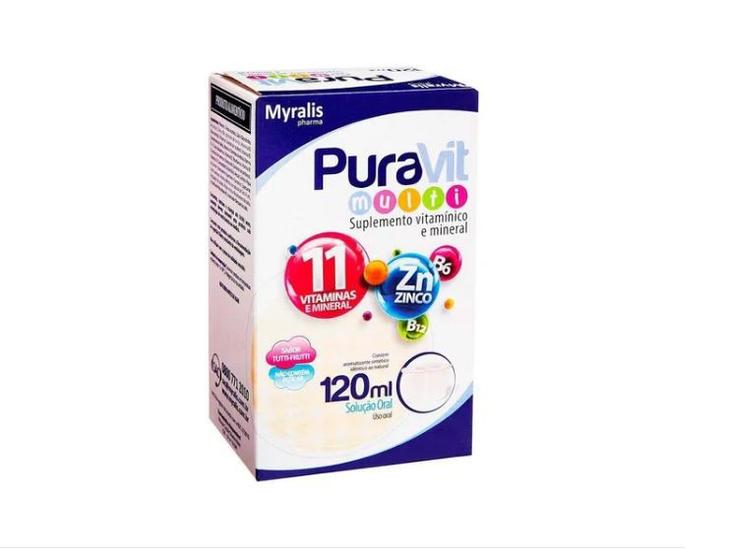 Puravit Multi Solução com 120ml- Sabor Tutti-Frutti - Myralis - No ...