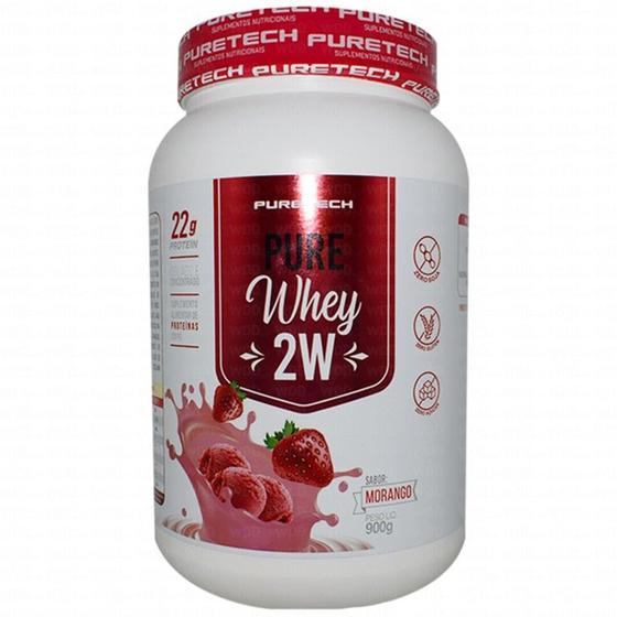 Pure Whey 2W Concentrado e Isolado 22g de Proteína - Puretech - 900g ...