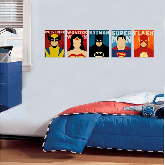 QUADRINHOS DECORATIVOS SUPER HERÓIS (kit de 5 unidade) - E07- - Genial ...