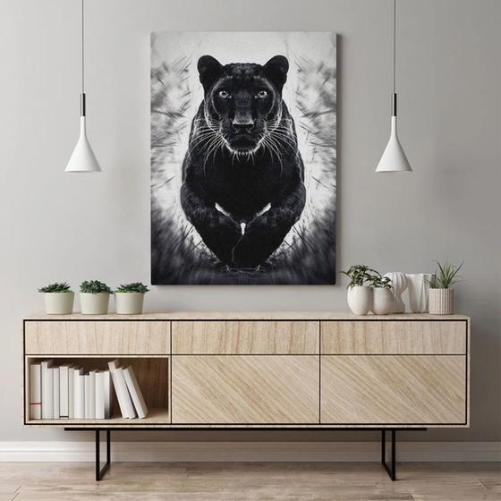 Quadro 1 peça decoração pantera negra felino feroz - Ana Decor - Quadro ...