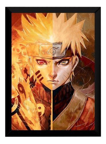Quadro Anime Naruto Raposa De 9 Caudas Arte Chakra Fogo - Tribos ...