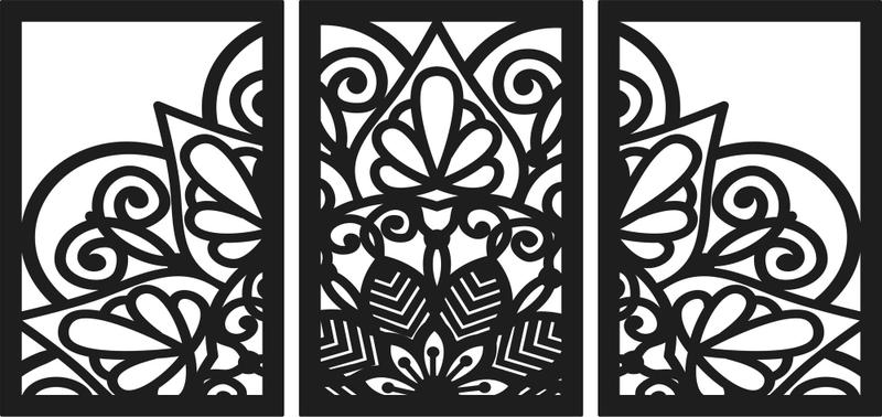 Quadro Composto Recorte Placa Adesivada Flor Madala Mdf - Shopping do ...