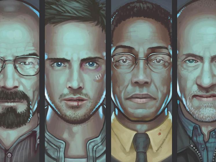 Quadro de Breaking Bad (Walter White, Jesse Pinkman, Gustavo Fring e ...