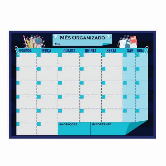 Quadro de Planejamento Mensal 29x40cm - QUADROS - Quadro de ...