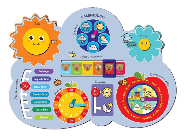 Quadro De Rotina Diária Infantil Completo Calendário Parede Imp