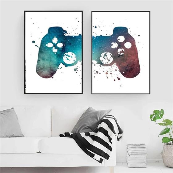 Quadro decorativo 2 peças 40x60 video game gamer controle xbox jogos ...
