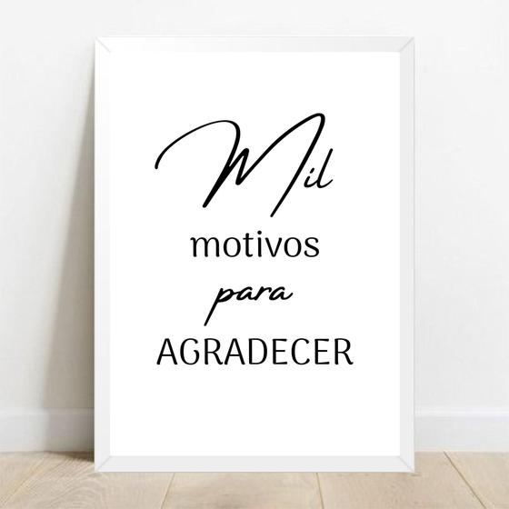 Quadro Decorativo Agradecer - Moldura Branca E Vidro (A4) - Wg Molduras ...