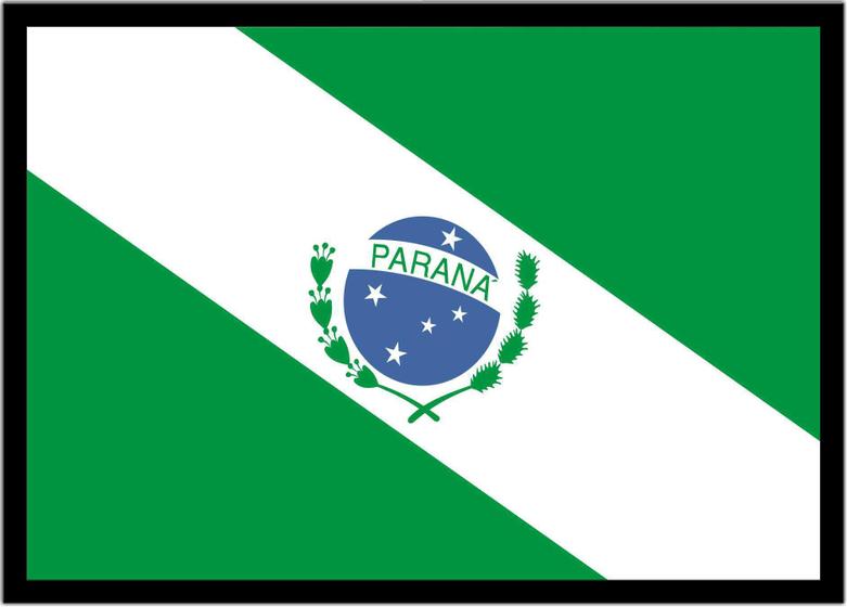 Quadro Decorativo Bandeira Do Paraná Países Com Moldura R01 - Vital ...