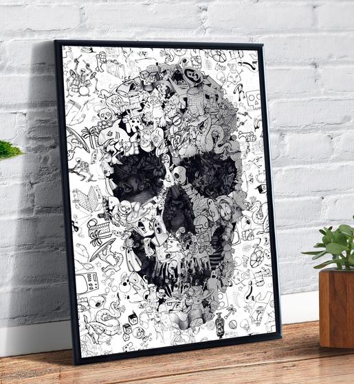 Quadro Decorativo Caveira Cartoons Desenhos - Tribos - Quadro ...