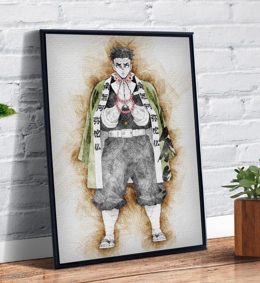 Quadro Decorativo Desenho Gyomei Kimetsu No Yaiba - Tribos - Quadro ...