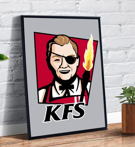 Quadro Decorativo Emoldurado Parodia Logo Kfc Kfs Logo Arte - Tribos ...