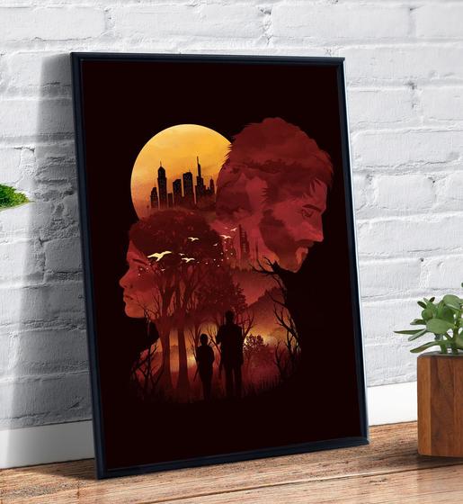 Quadro Decorativo Emoldurado Perfil Ellie E Joel The Last Of Us