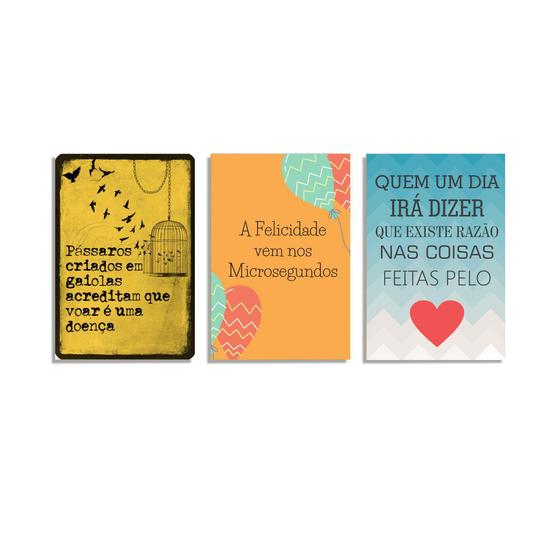 Quadro Decorativo Frases Diversas Kit 3 Unidades 015 - Create ...