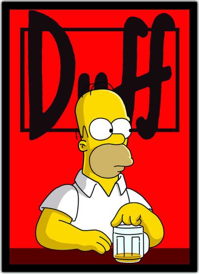 Quadro Decorativo Homer Simpsons Duff Cerveja Bar Moldura - Vital ...