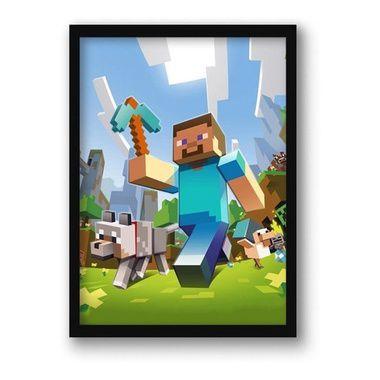 Quadro Decorativo Minecraft C/ Moldura E Vidro A3 - elquadro - Quadro ...
