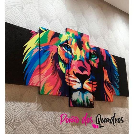 Quadro Decorativo Moderno Para Sala 5 Peças - Colorido 65 x 125 - Porão ...