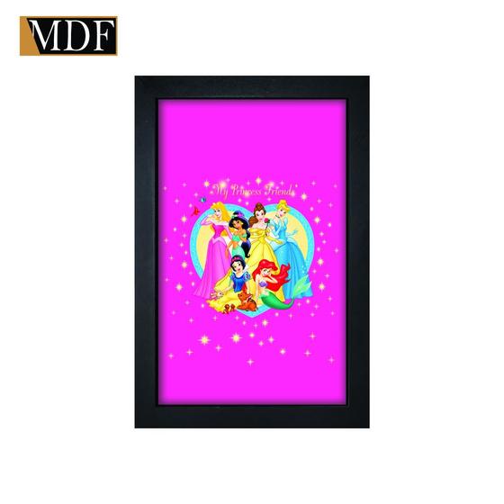Quadro Decorativo Moldura Pintada Gel My Princess Friends 30x20 Mdf ...