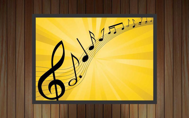 Quadro Decorativo Música Partitura Salas Decorações Com Moldura - Vital ...