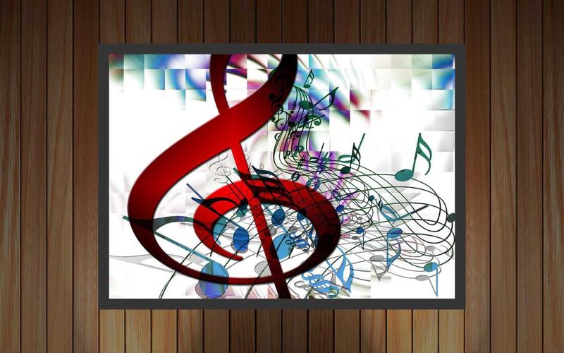 Quadro Decorativo Música Partitura Salas Decorações Com Moldura - Vital ...