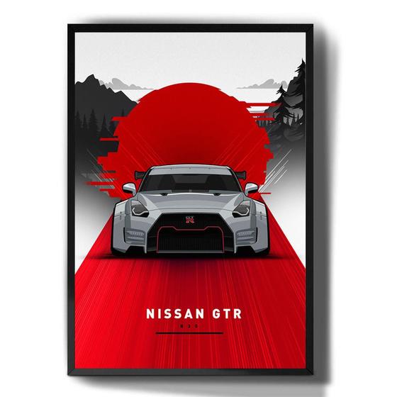 Quadro Decorativo Nissan Gtr R35 Carro Arte Desenho - Tribos - Quadro ...