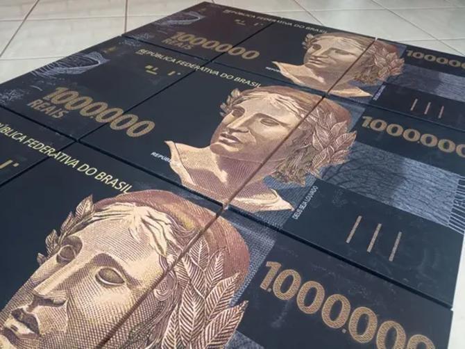 Quadro Decorativo Nota De 1 Milhão De Reais 60X30 Cm - Olph Decor - Quadro Decorativo - Magazine ...