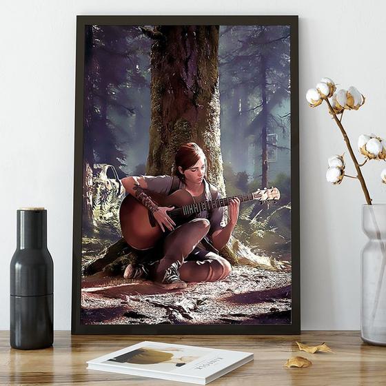 Quadro decorativo Poster Gamer Ellie tocando Violão Arte para sala ...